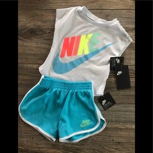 Nike | Matching Sets | Nwt Nike Girls Pink Black Shorts Set | Poshmark